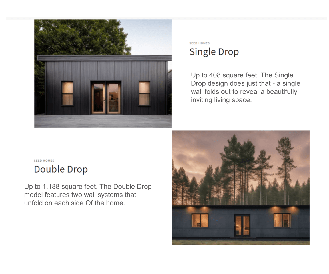Single and Double Drop Styles - SEED Homes LatAm
